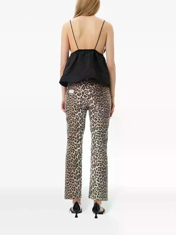 GANNI Floral-jacquard Flared Tank Top