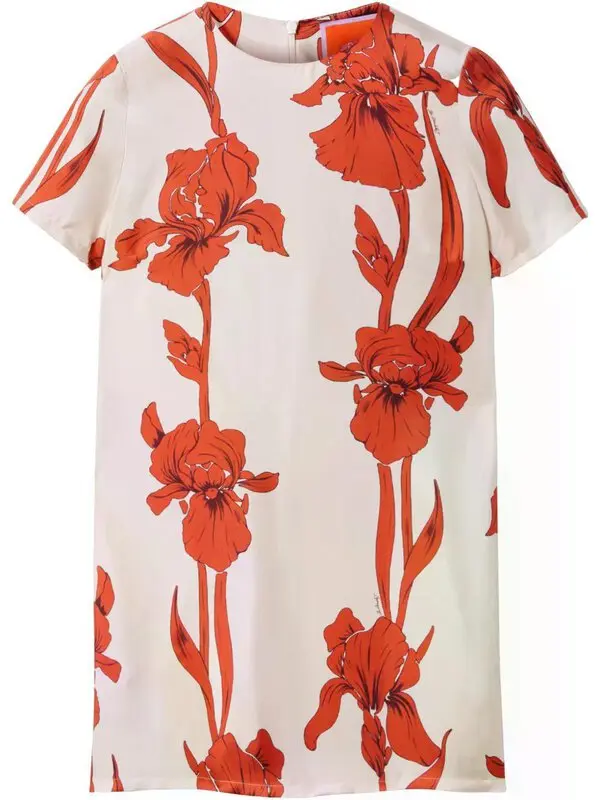 La DoubleJ Swing Mini Dress With Floral Print - Orange