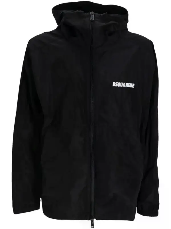 Dsquared2 Zip-up Hooded Jacket With Logo Print