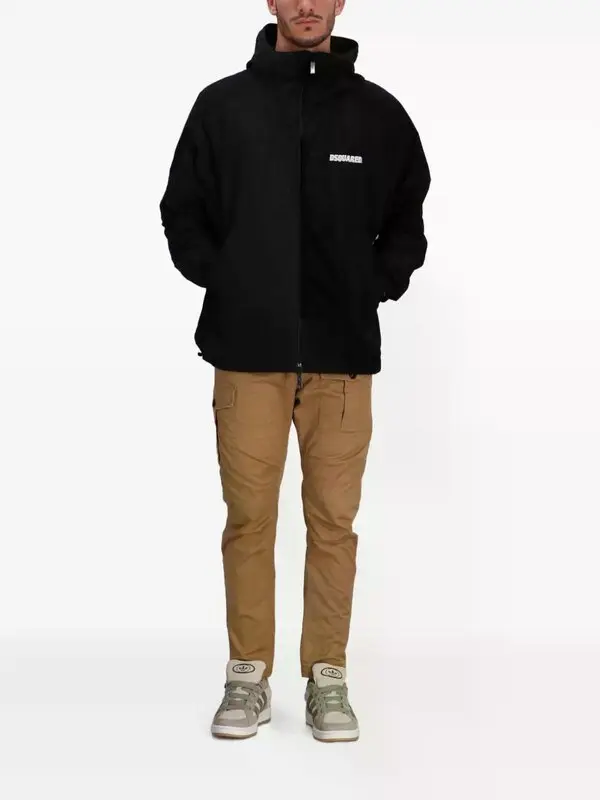 Dsquared2 Zip-up Hooded Jacket With Logo Print