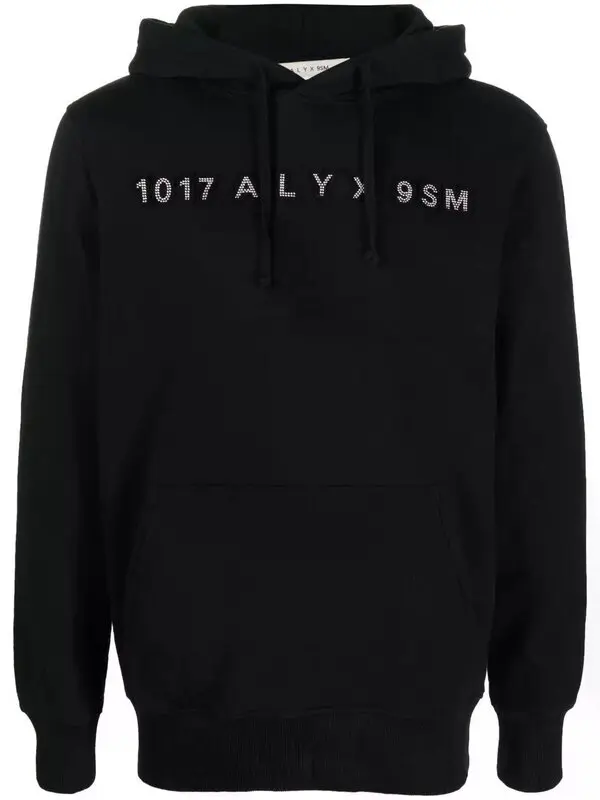 1017 Alyx 9sm Studded Logo Detail Hoodie - Black