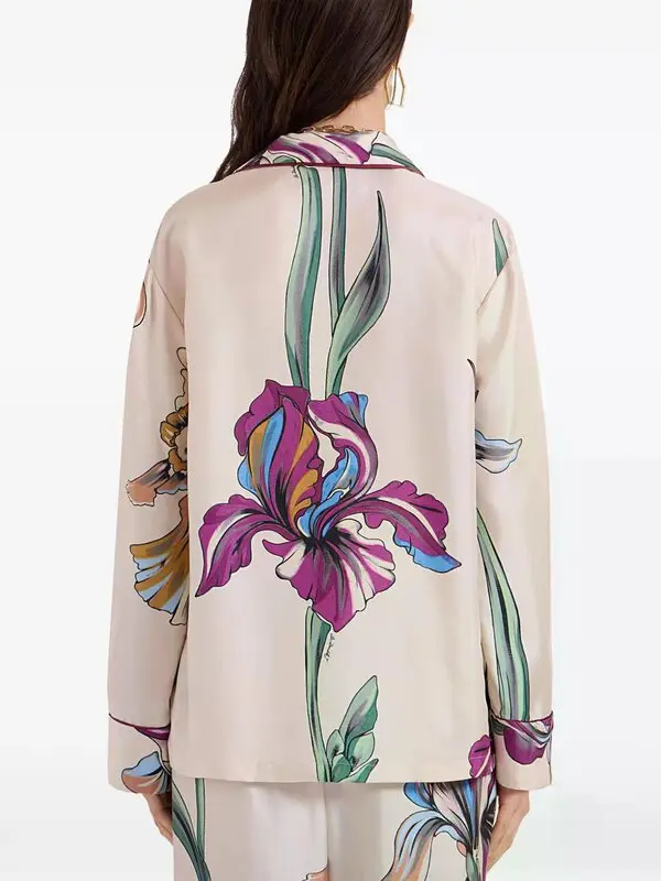 La DoubleJ Floral Print Silk Shirt - Neutrals