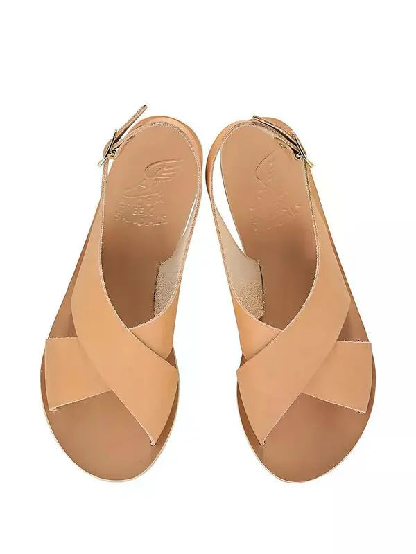 ANCIENT GREEK SANDALS Maria Flat Sandals In Beige Leather - Neutrals