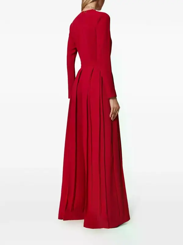 TWINSET Pleated V-neck Jumpsuit