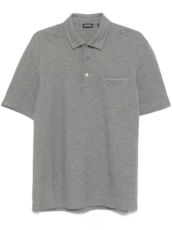 Zegna Cotton Polo Shirt - Grey