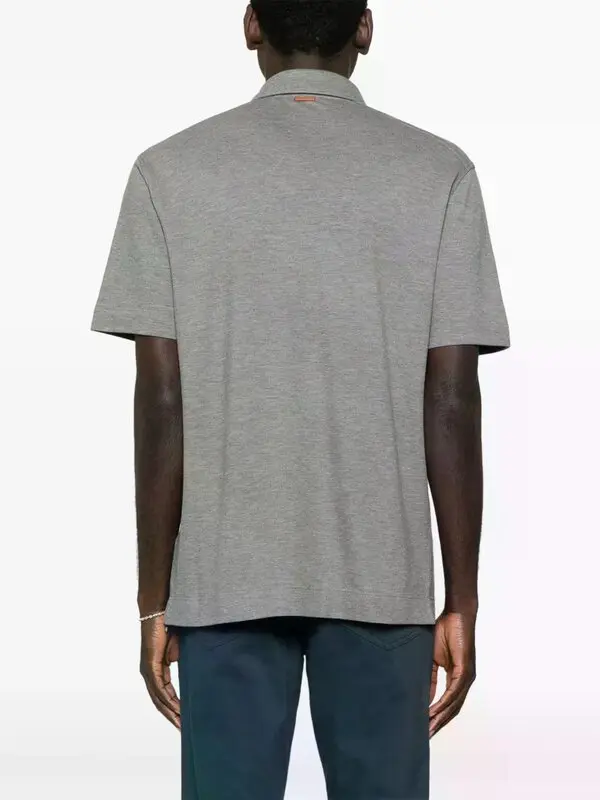 Zegna Cotton Polo Shirt - Grey