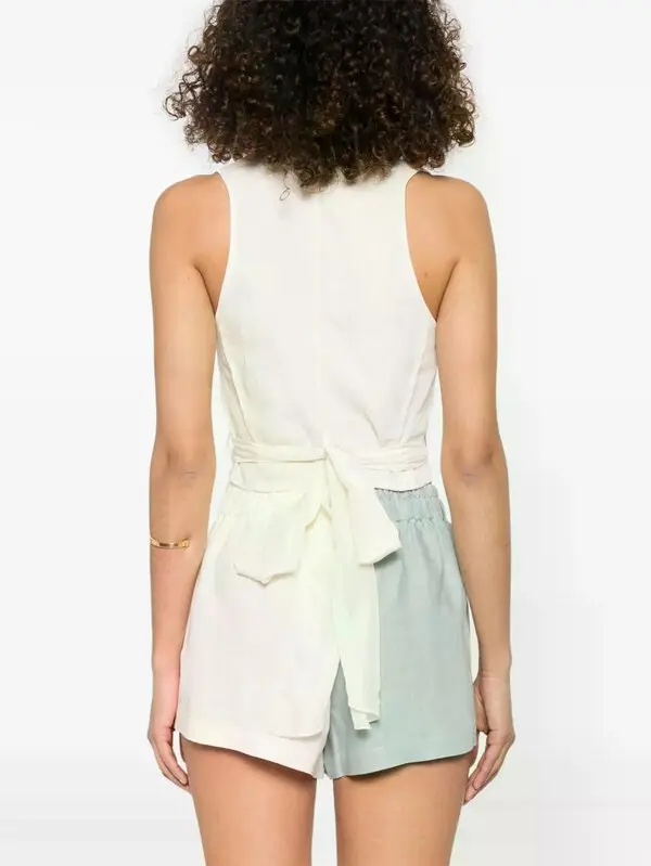 FORTE_FORTE Sleeveless V-neck Wrap Top
