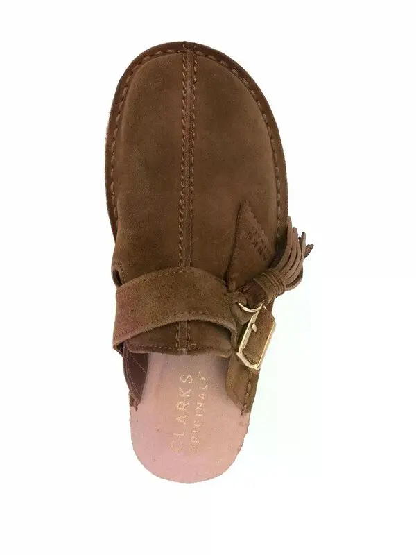 Clarks Suede Slip-on Mules With Draped Tassel Detailing