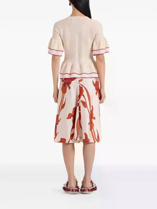 La DoubleJ Floral Print Wrap Skirt - Neutrals