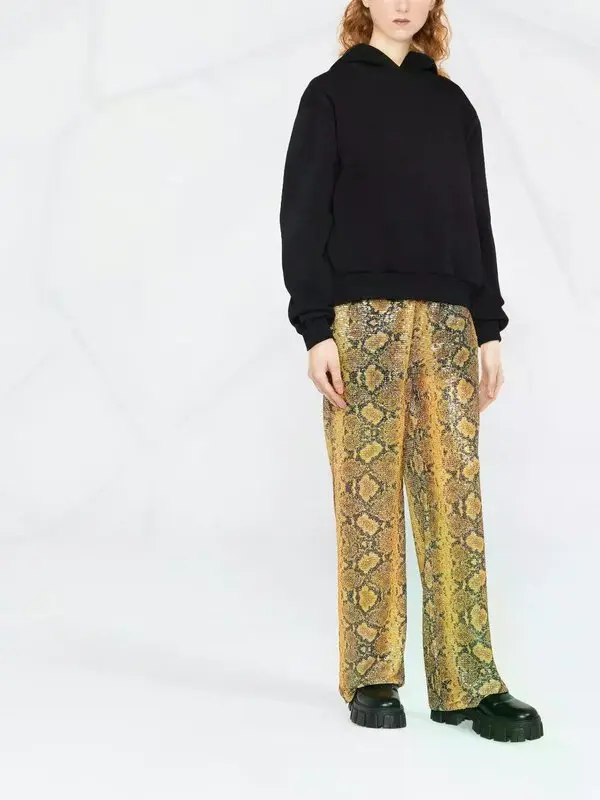 Gcds Sequin Embellished Snakeskin Print Wide Leg Trousers