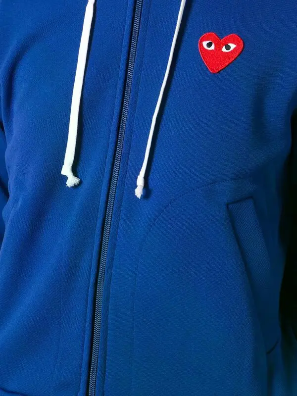 Play Comme Des Garcon Zip Up Hoodie - Blue