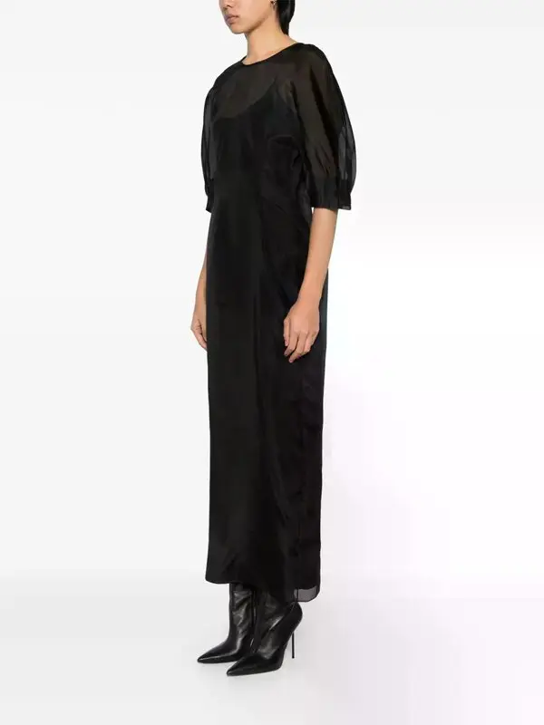 Gabriela Hearst Silk Puff Sleeve Maxi Dress