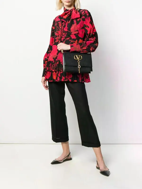 Valentino Garavani Floral Print Silk Blouse