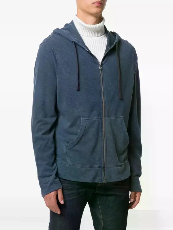 JAMES PERSE Cotton Zip-up Hoodie - Blue
