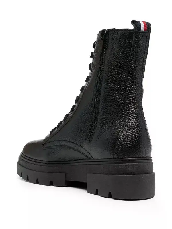 Tommy Hilfiger Chunky Lace-up Leather Ankle Boots