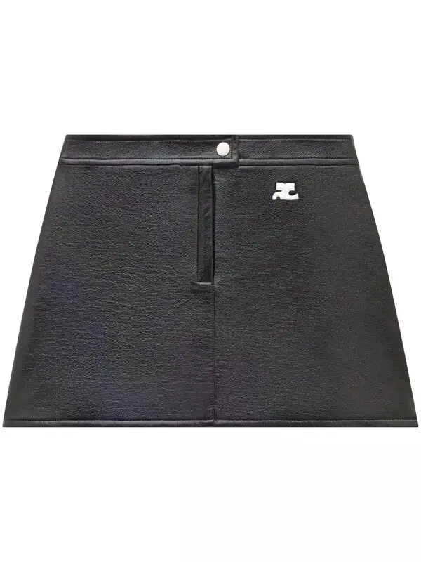 COURREGES Vinyl A-line Mini Skirt - Black