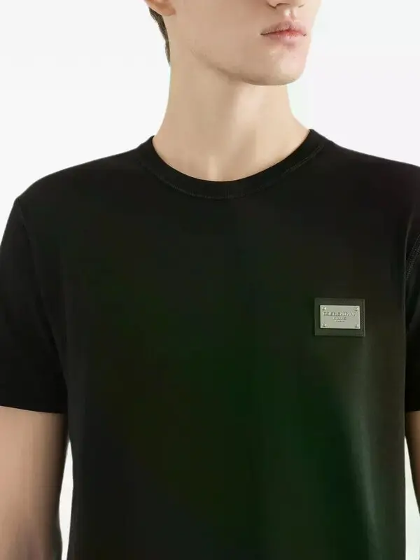 Dolce & Gabbana Cotton T-shirt With Branded Tag - Blue