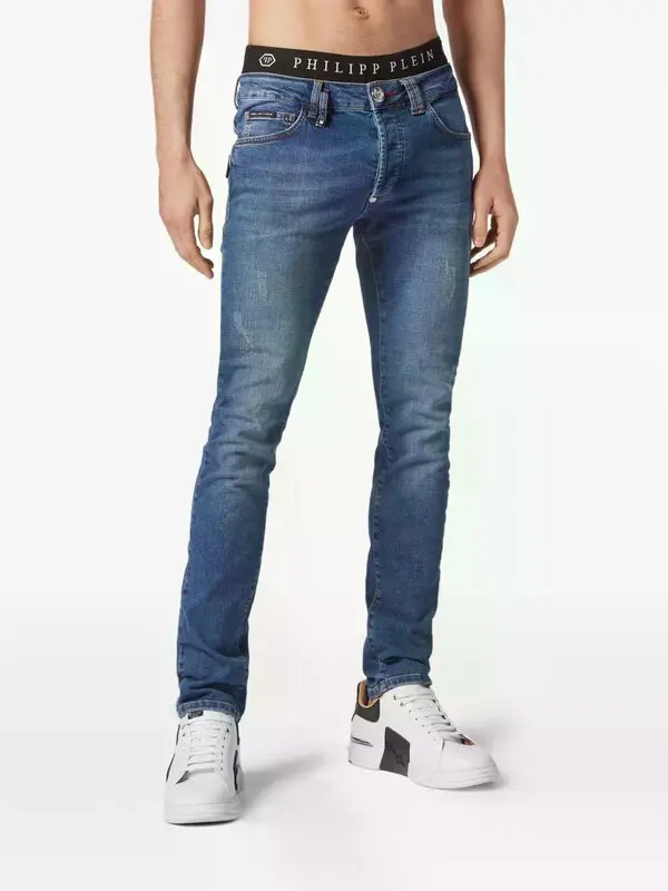 Philipp Plein Straight-cut Jeans With Logo Plaque