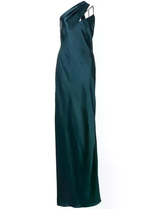 Michelle Mason One-shoulder Silk Gown