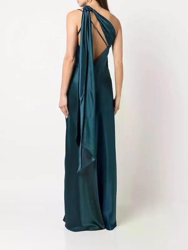 Michelle Mason One-shoulder Silk Gown