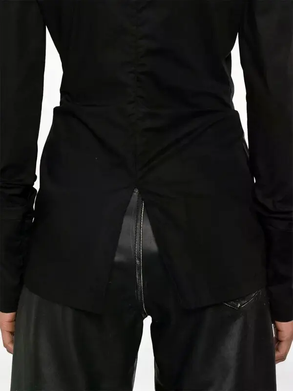 THELATEST Poplin Blouse With Crew Neck And Cuff Zips