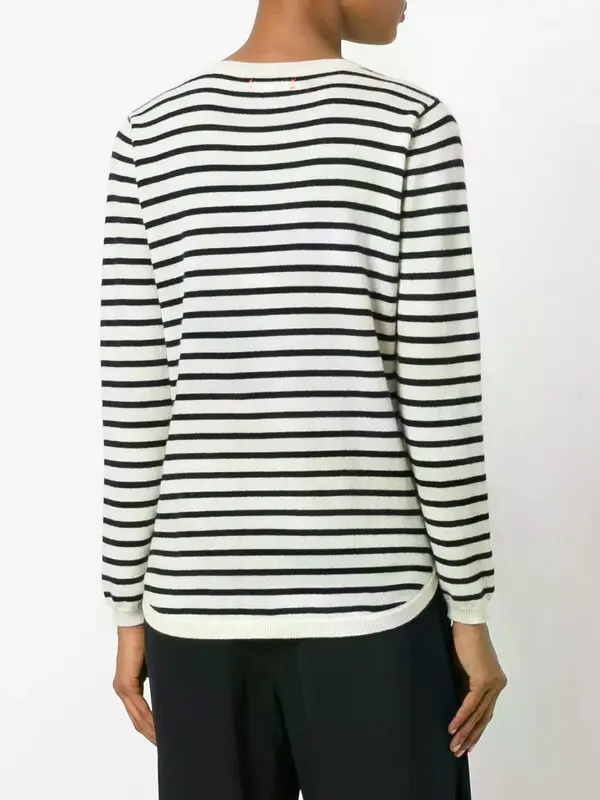 Chinti & Parker Breton Stripe Heart Jumper - Neutrals