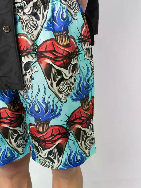 Philipp Plein Love Tattoo Silk Shorts