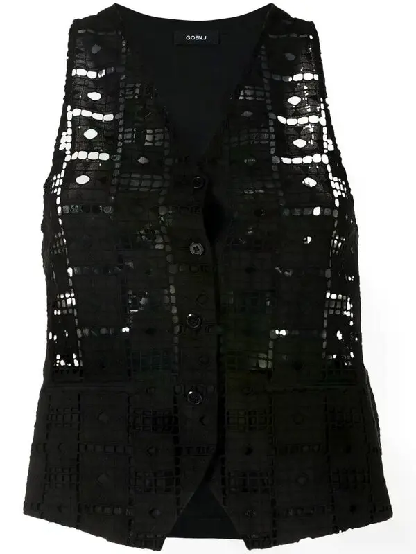 Goen.j Cut-out Detail Vest - Black