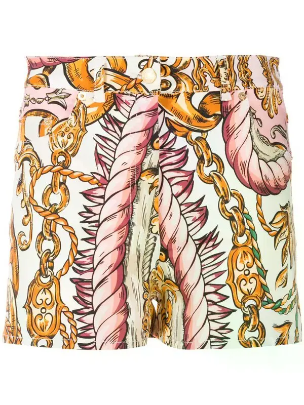 Moschino Rope And Chain Print Shorts - Pink