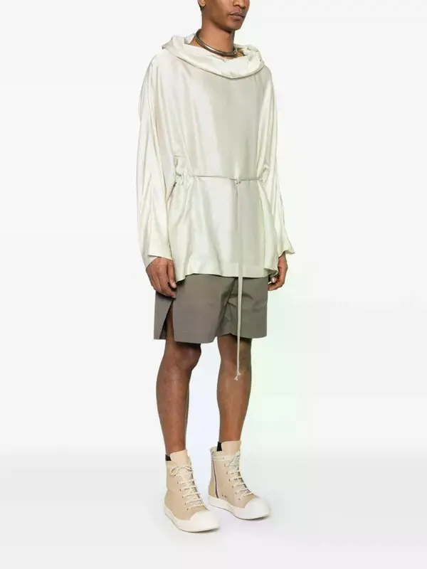 Rick Owens Hooded Tunic With Drawstring Waist