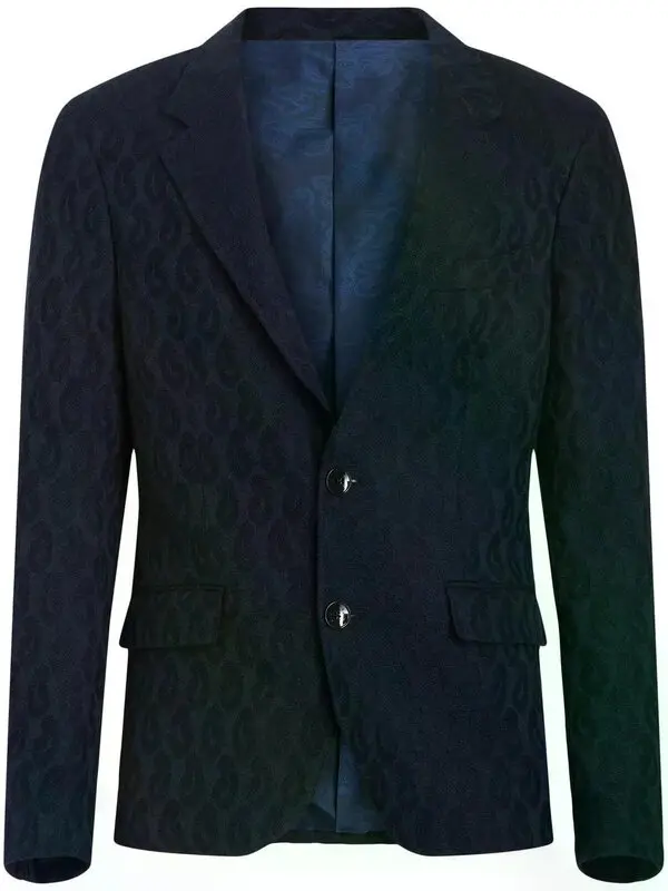 Etro Paisley-jacquard Single-breasted Blazer - Blue