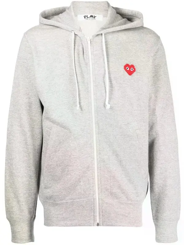 Play Comme Des Garcon Logo-patch Zip-up Hoodie