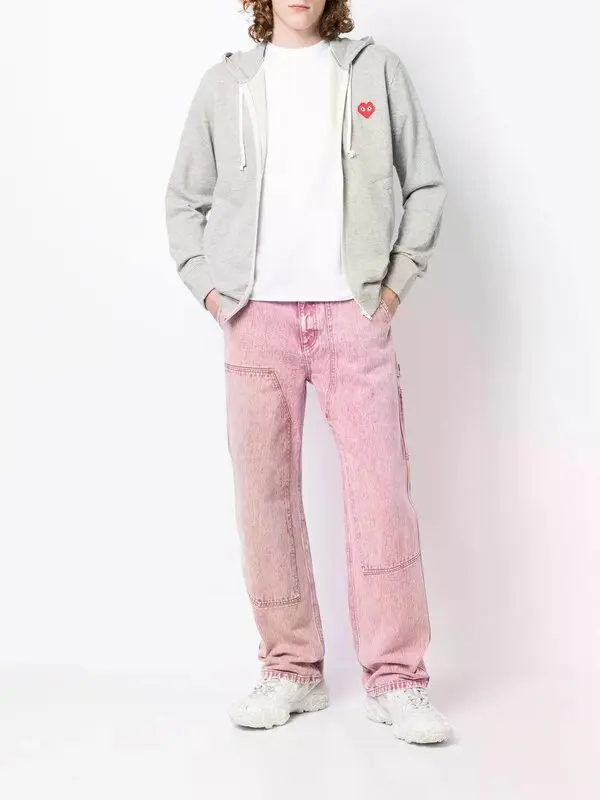 Play Comme Des Garcon Logo-patch Zip-up Hoodie