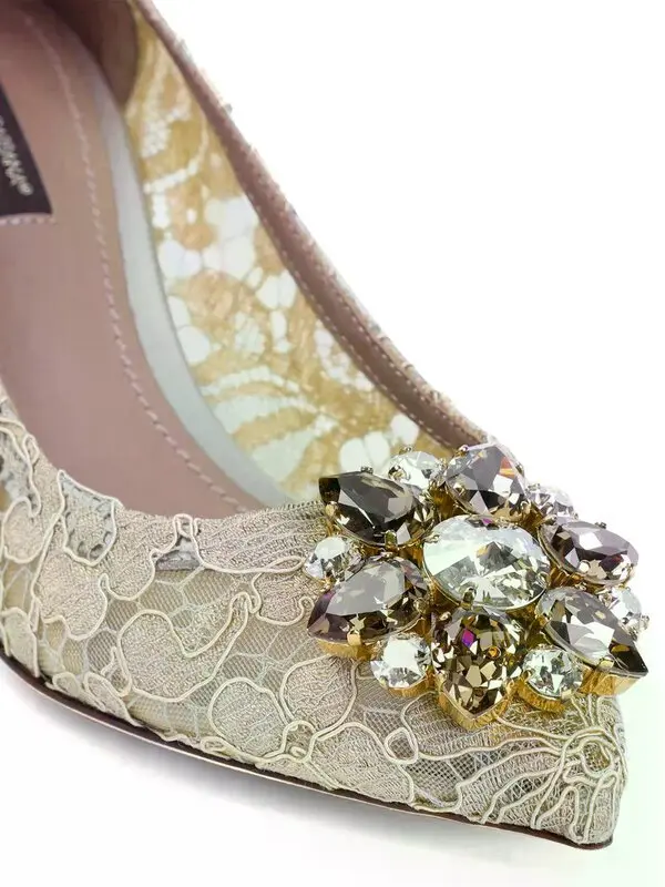 Dolce & Gabbana Bellucci Pumps With Rainbow Brooch Detail - Neutrals