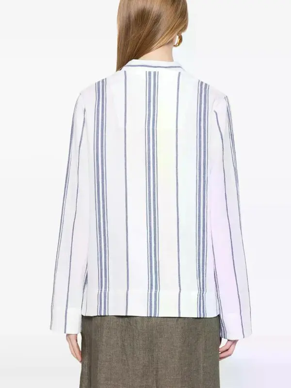 Matteau Fisherman Popover Blouse With Stripe Detailing And Lace-up Fastening