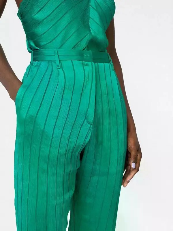 FORTE_FORTE Striped Silk Blend Trousers