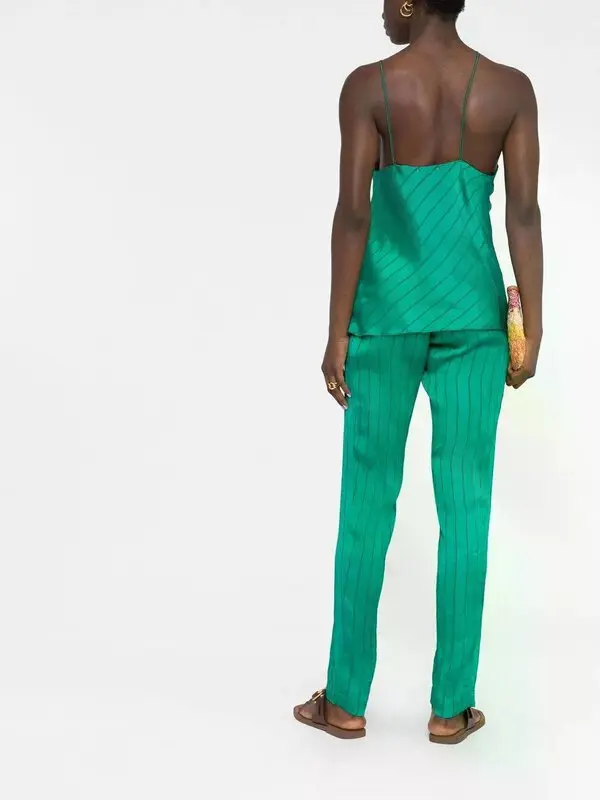 FORTE_FORTE Striped Silk Blend Trousers