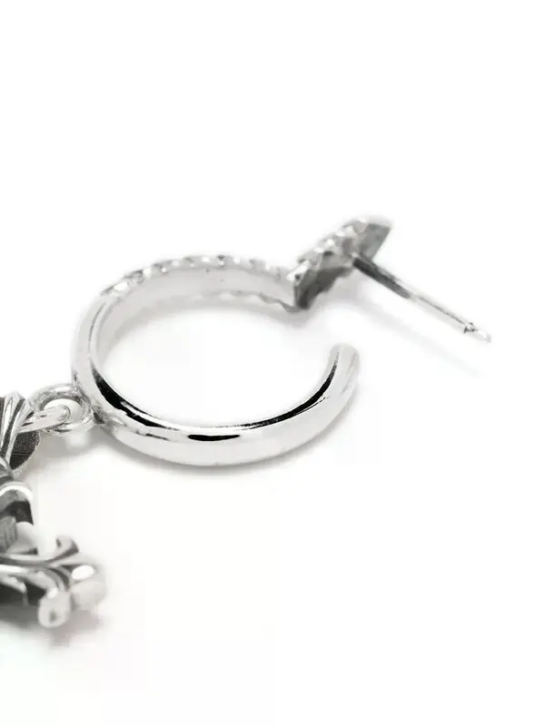 Emanuele Bicocchi Sterling Cross Pendant Hoop Earring