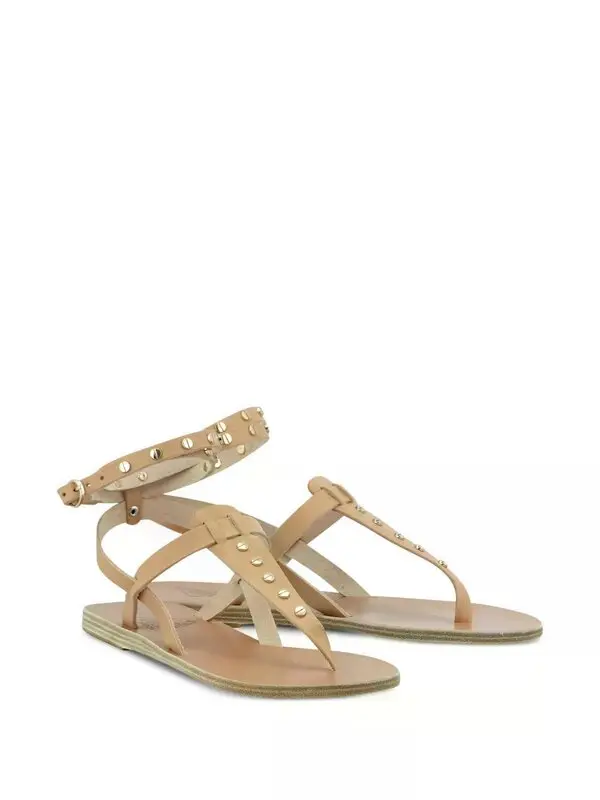 ANCIENT GREEK SANDALS Studded Leather T-bar Sandals
