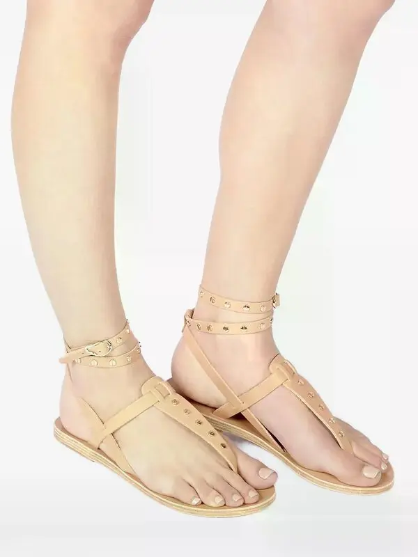 ANCIENT GREEK SANDALS Studded Leather T-bar Sandals