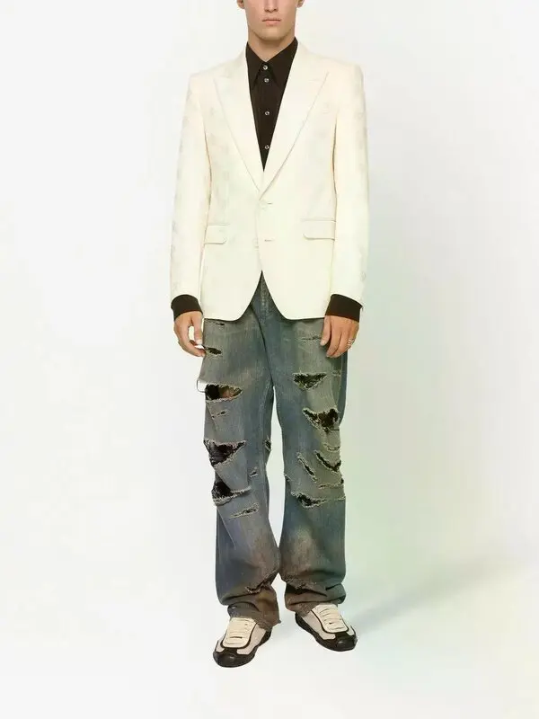 Dolce & Gabbana Dg-logo Jacquard Single-breasted Blazer