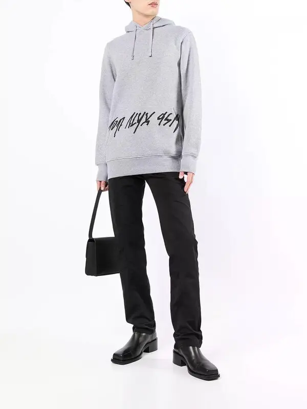1017 Alyx 9sm Drawstring Hoodie With Logo Print