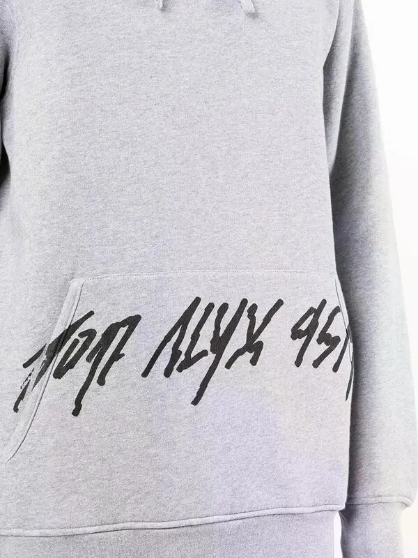 1017 Alyx 9sm Drawstring Hoodie With Logo Print