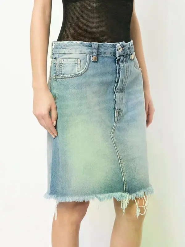 BEN TAVERNITI UNRAVEL PROJECT Frayed Denim Skirt