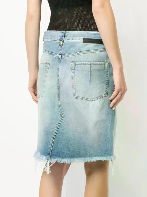 BEN TAVERNITI UNRAVEL PROJECT Frayed Denim Skirt