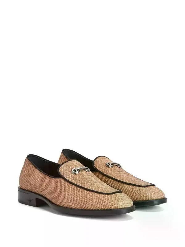 GIUSEPPE ZANOTTI Archibald Snakeskin-effect Leather Loafers