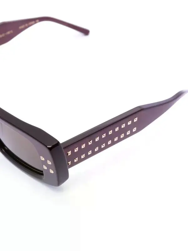 Valentino Garavani Rockstud Rectangle Frame Sunglasses