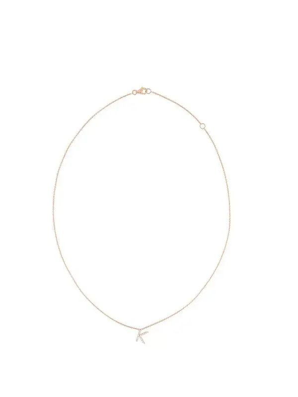 ALINKA 18kt Rose Gold Diamond 'k' Initial Necklace - Metallic