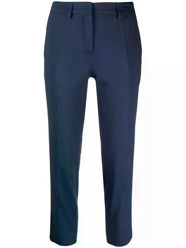 BLANCA VITA Topazio Cropped Slim-cut Trousers - Blue