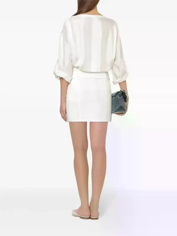 Alberta Ferretti Stretch-cotton Mini Skirt - White